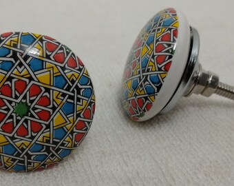 Flat Ceramic Knobs Kitchen Cabinet Drawer Knobs Cupboard Knobs Hardware Knobs Handmade Knobs ...