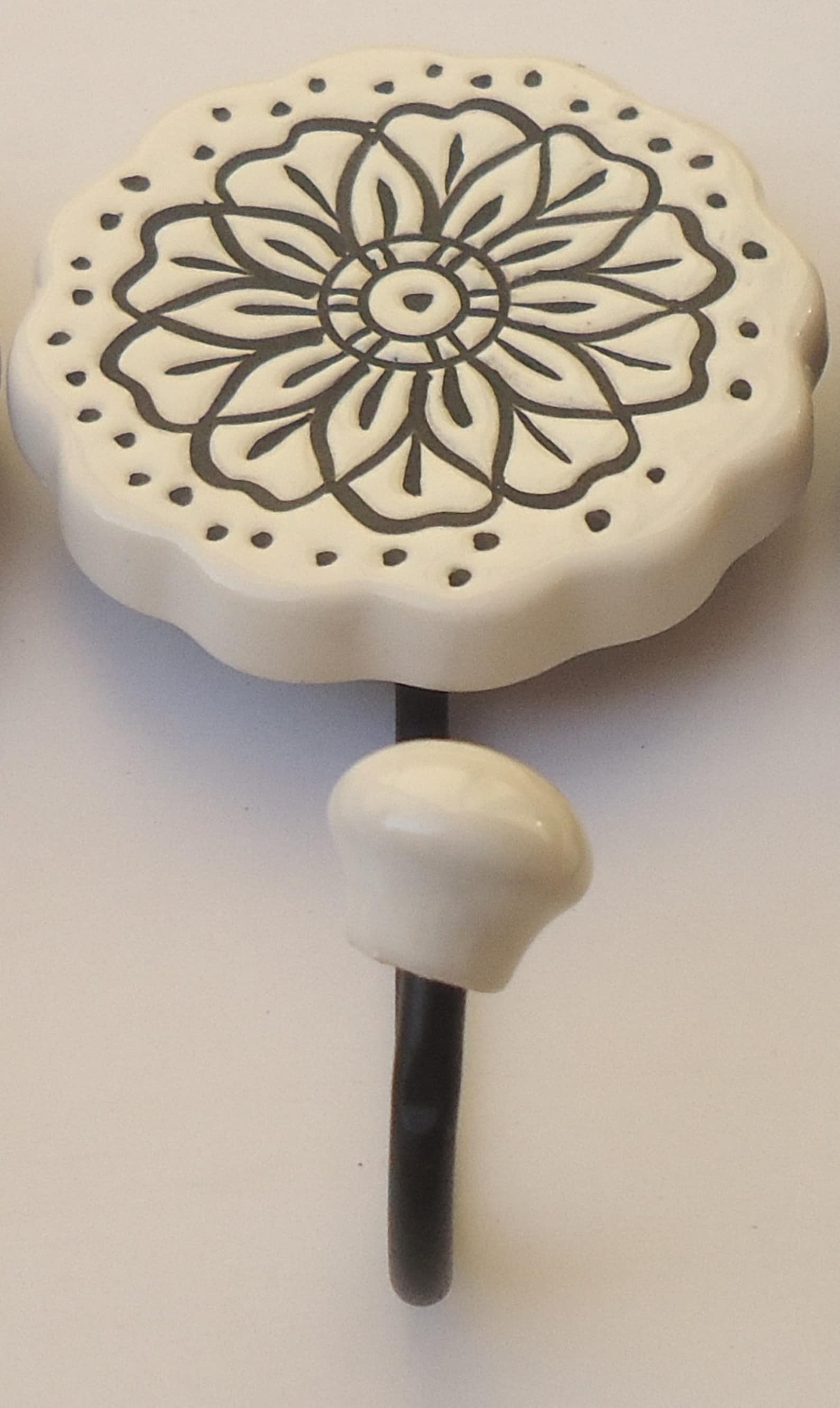White Color Ceramic Wall Hooks Multi Color Handmade | Etsy