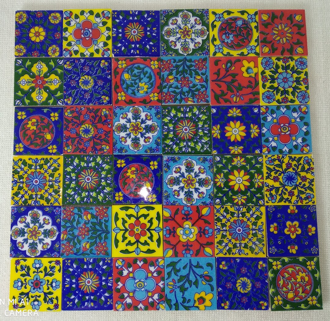 Multicolor Handpainted Ceramic Tiles Vintage Tiles India Ceramic Tiles ...