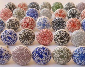 Multicolor Multidesign Assorted Ceramic Knobs Ceramic Door Knobs Kitchen Cabinet Knobs Drawer ...