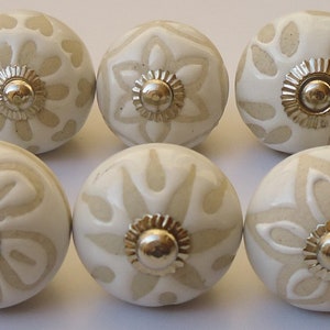 White Ceramic Knobs Vintage Look Ceramic Door Knobs Kitchen Cabinet Drawer Pulls Furniture ...