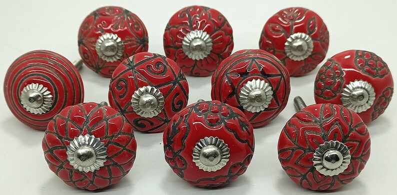 Hand Carved Ceramic Cabinet Knobs, Decorative Hardware - Etsy