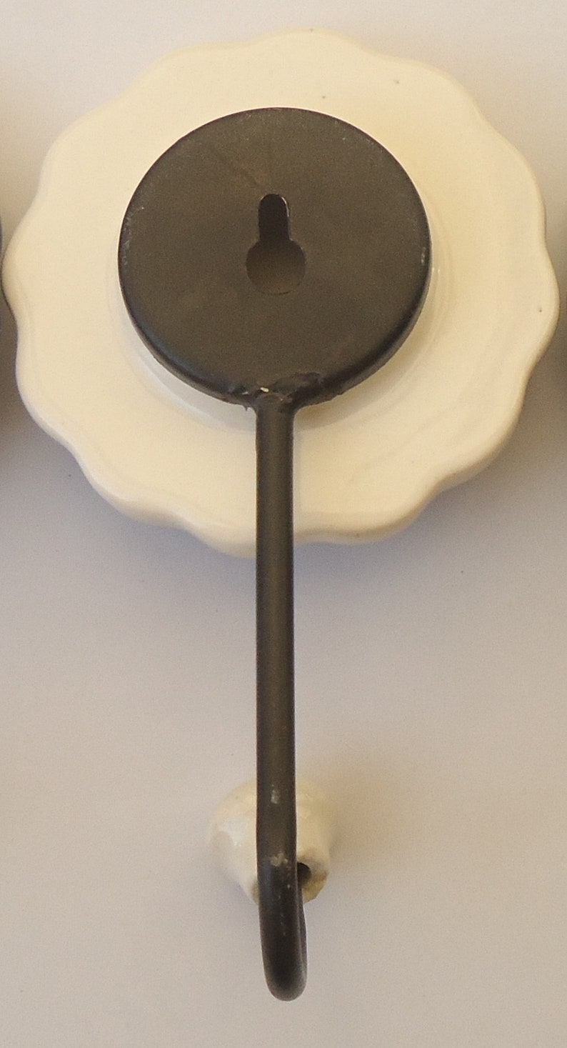 White Color Ceramic Wall Hooks Multi Color Handmade | Etsy