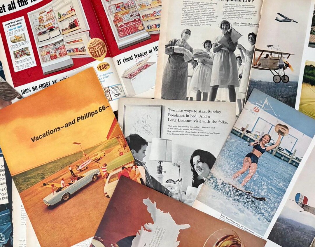 Vintage Magazine Pages Lot - 30 Sheets for Collage, Journals, Vision ...