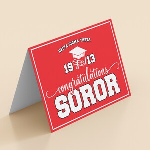 Delta Sigma Theta Inspired | Red Congrats Soror | Blank Inside ...