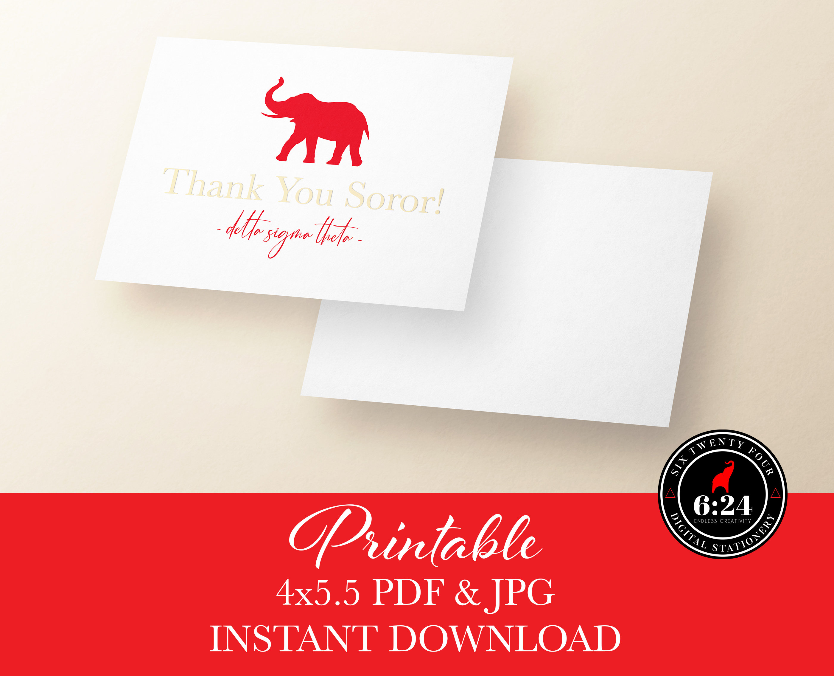 Delta Sigma Theta Inspired | Thank You Soror 4x5.5 Blank Notecard - Etsy