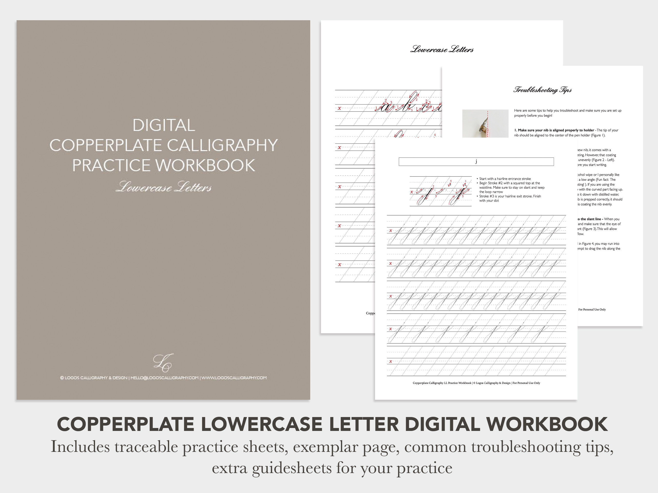 Copperplate Lowercase Digital Practice Workbook - *downloadable ...