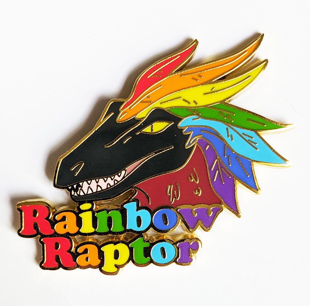 RAINBOW RAPTOR Gay Pride Pin - Etsy