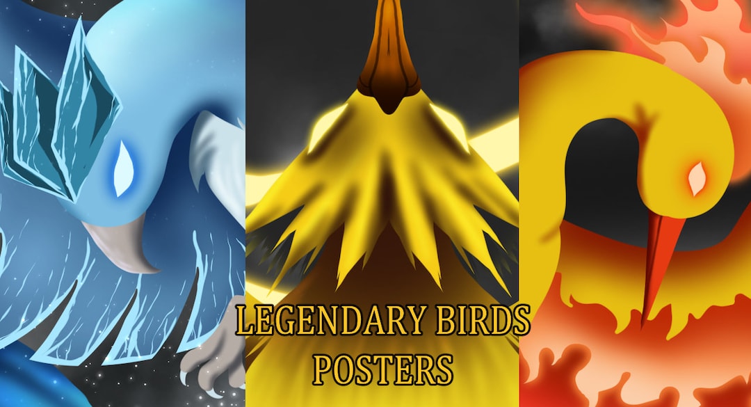LEGENDARY BIRDS TRIO - Pokemon Posters - Etsy