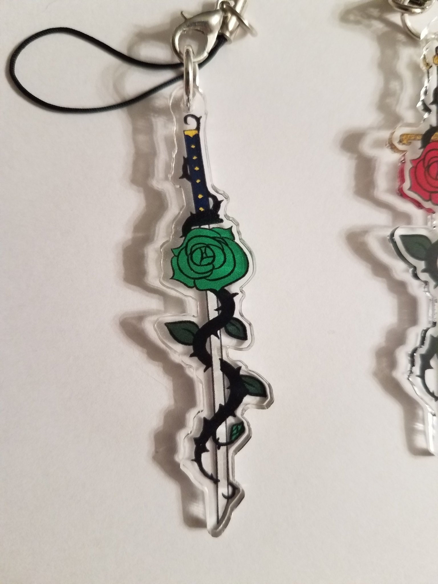 Utena - Sword and Rose Acrylic Charms - Etsy