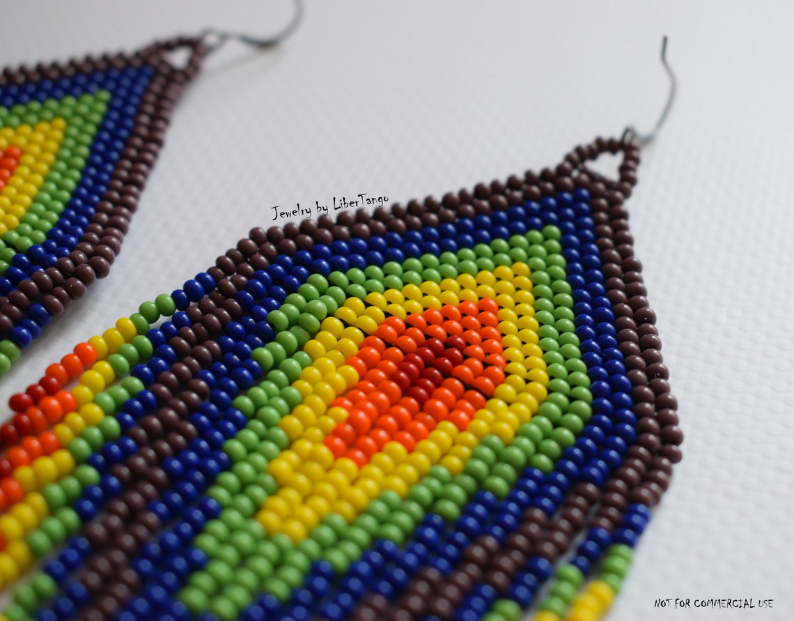 Lgbt Bead Earrings Pride Beads Earrings Colorful Seed Bead Etsy