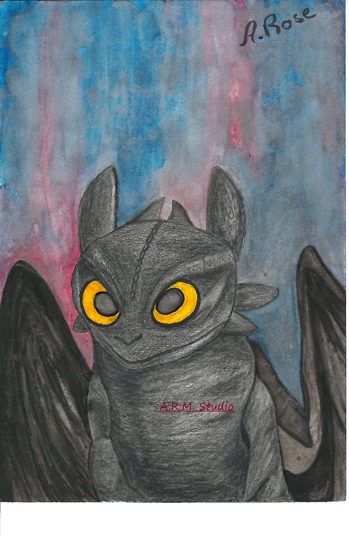 Toothless Dragon Sitting Drawing