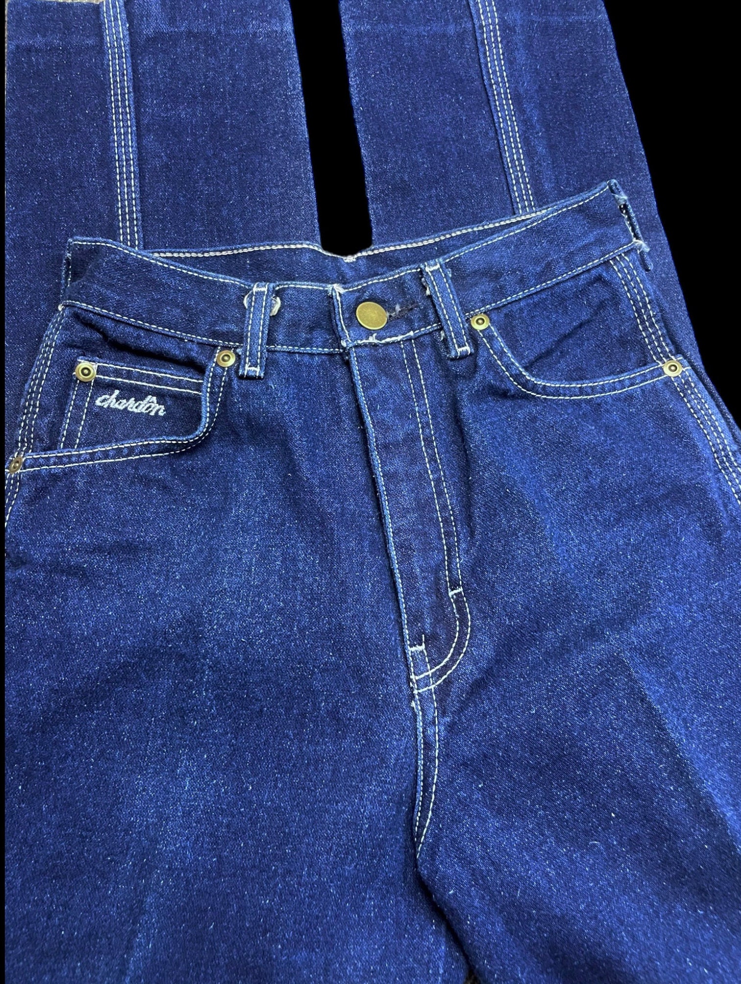 1970s Vintage Chardon French Designer Jeans Indigo Dark Wash - Etsy