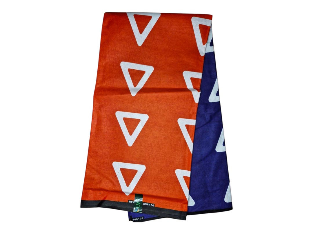 Purple & Orange Ankara Fabric, Geometric Triangle Print, 6 Yards - Etsy UK