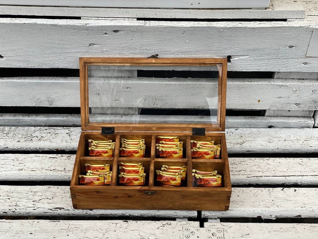 Vertical Tea Box Tea Displey Wood Kitchen Organizer Tea - Etsy