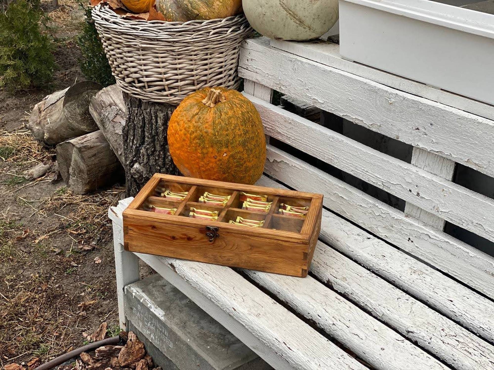 Vertical Tea Box Tea Displey Wood Kitchen Organizer Tea - Etsy