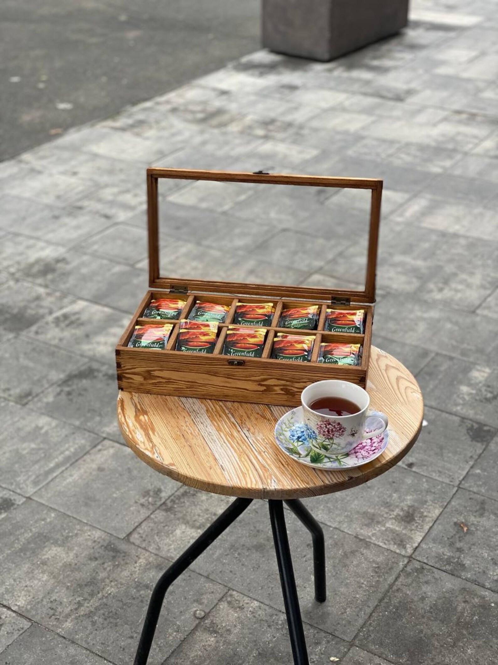 Tea Organizer , Tea Box , Wood Kitchen Organizer , Tea Caddy , X-mas ...