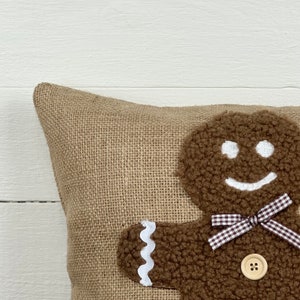 14” Gingerbread Burlap Pillow - Etsy