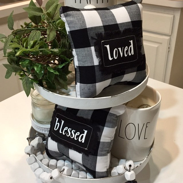 Black and White Farmhouse Decor Tiered Tray Decor Mini | Etsy