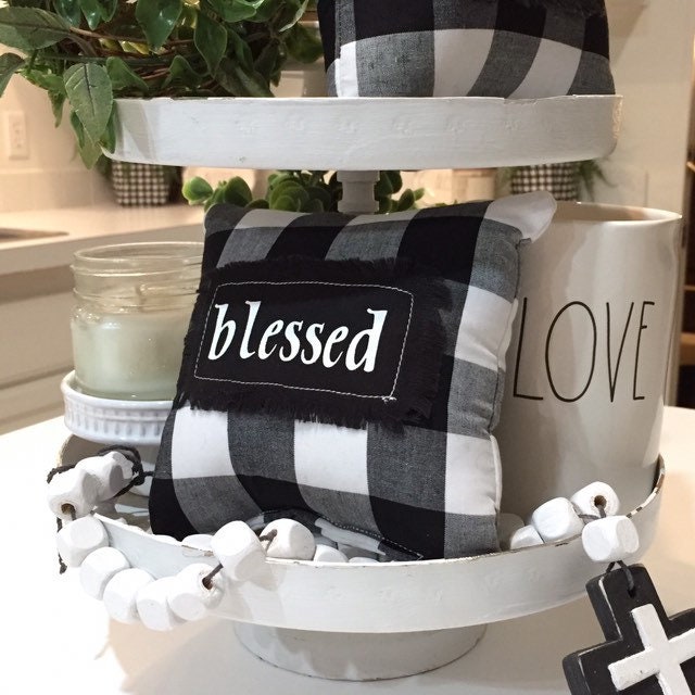 Black and White Farmhouse Decor Tiered Tray Decor Mini | Etsy