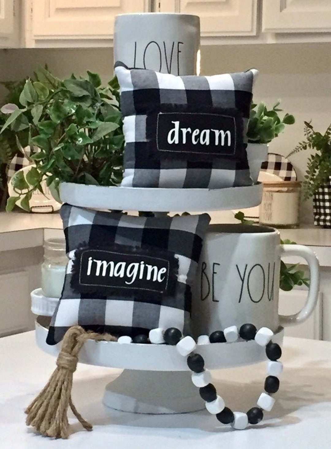6 Black Check Mini Pillows-set of 2 - Etsy