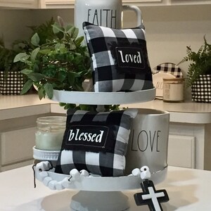 Black and White Farmhouse Decor Tiered Tray Decor Mini | Etsy