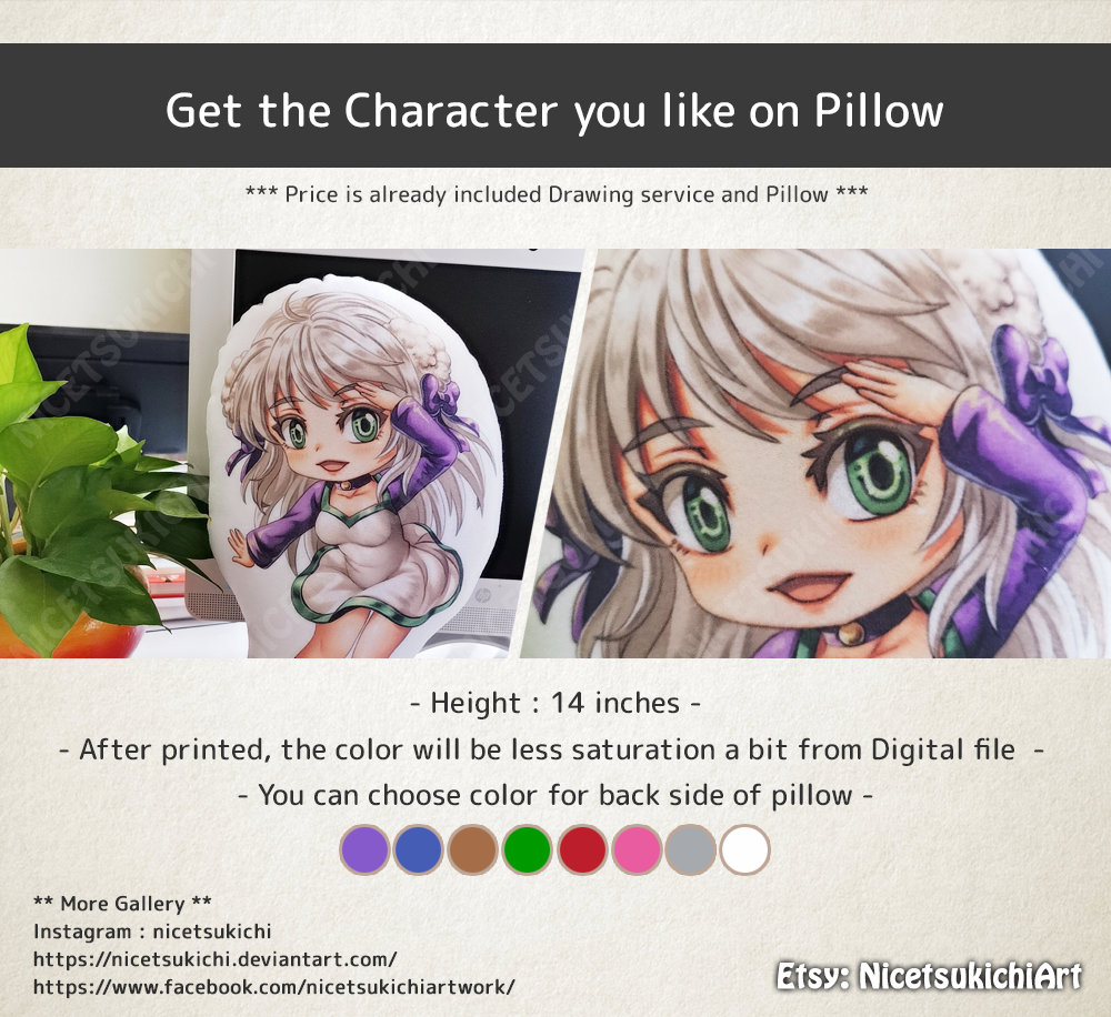 CUSTOM Anime Plush Pillow Commission - Etsy