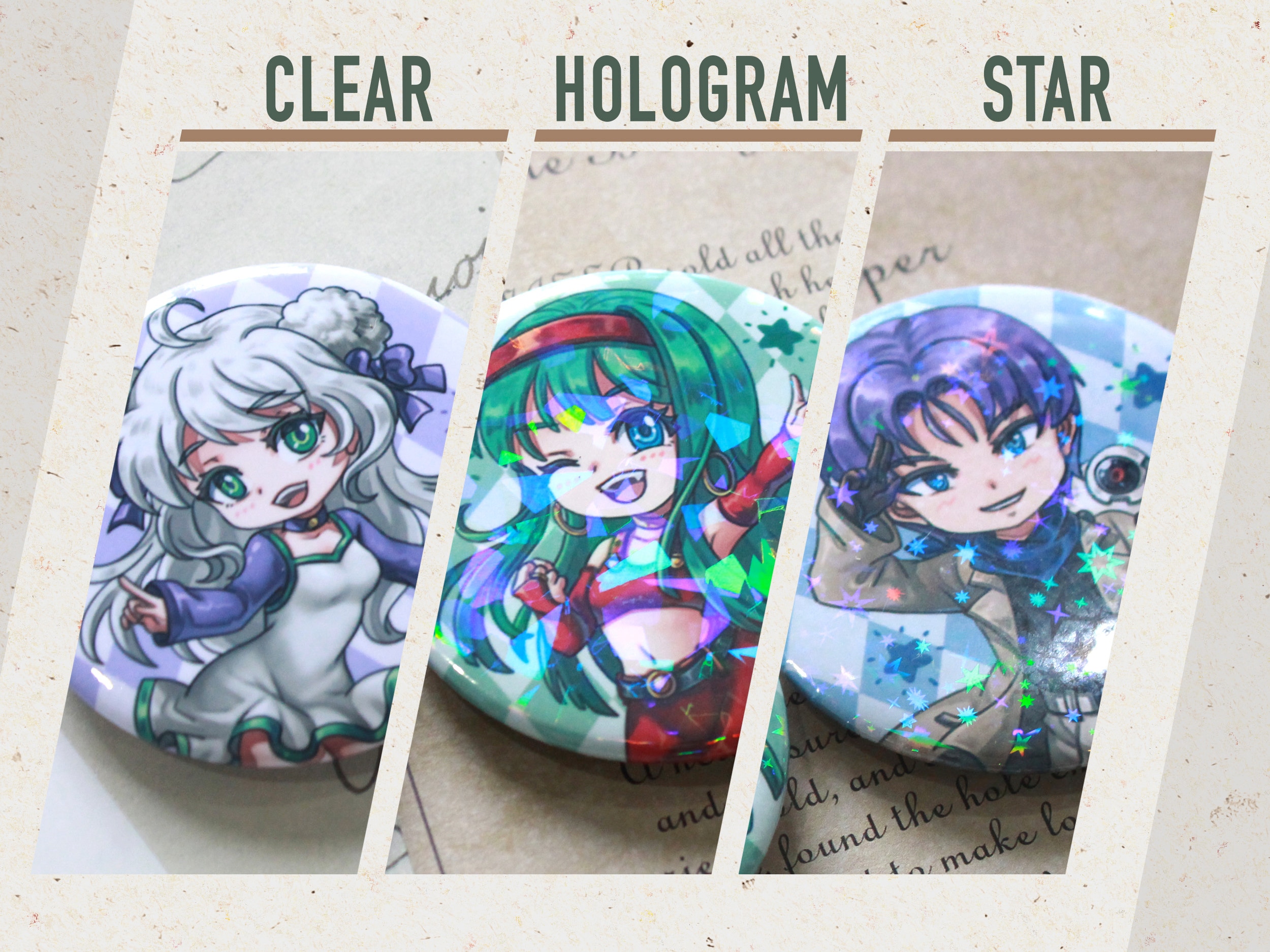 CUSTOM Anime Badge Button Commissions - Etsy