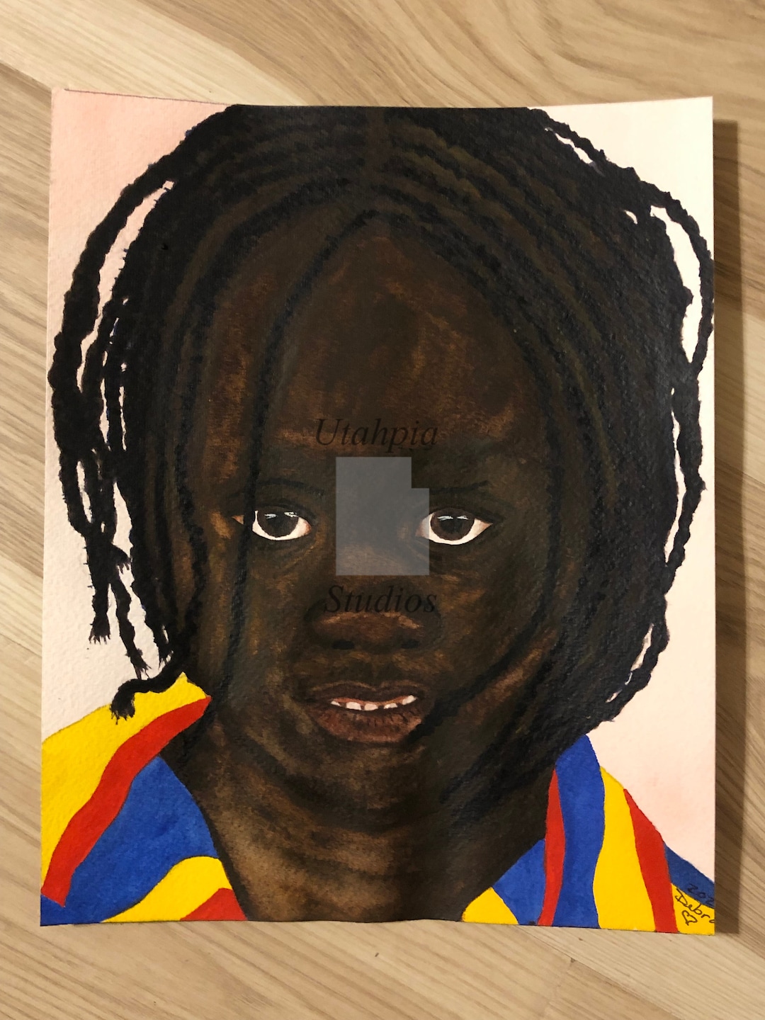 Original One-of-a-kind Watercolor Painting Zambia Africa Zambian Child ...