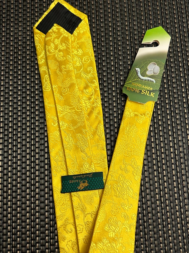 Ornate Tie Royal Bright Sunshine Yellow Beautiful Unique Chinese ...