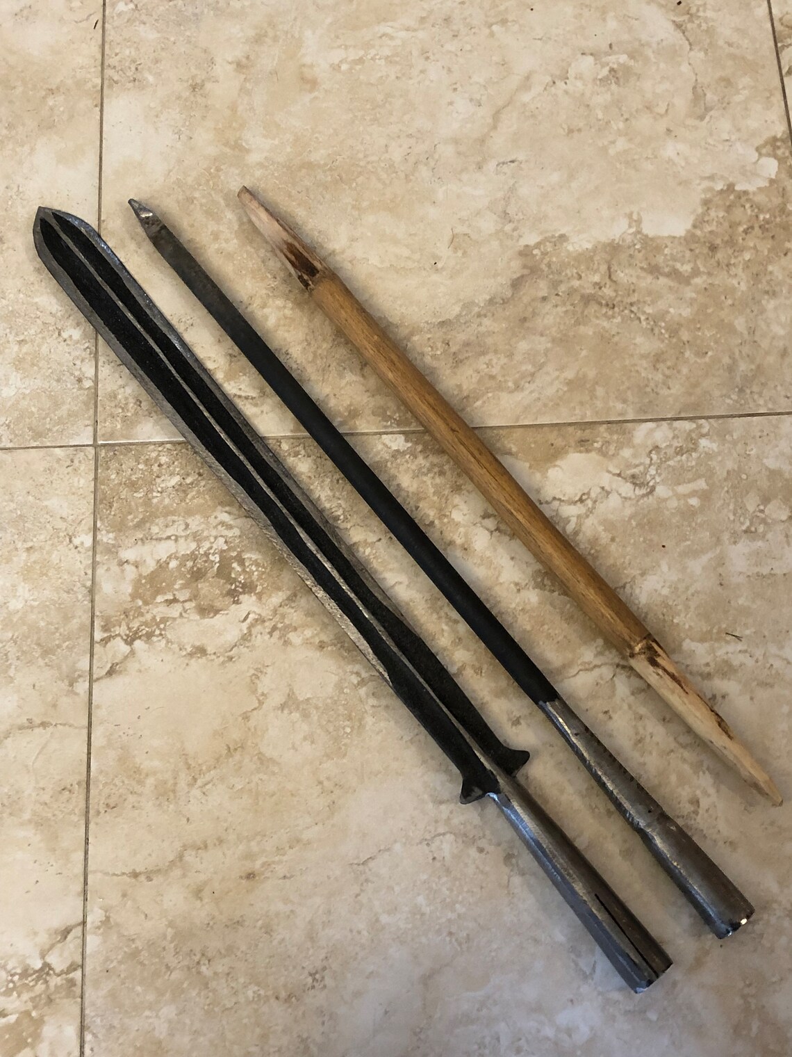Unique Handmade Shield + African Spear Wood Wooden Shank Metal Knife ...