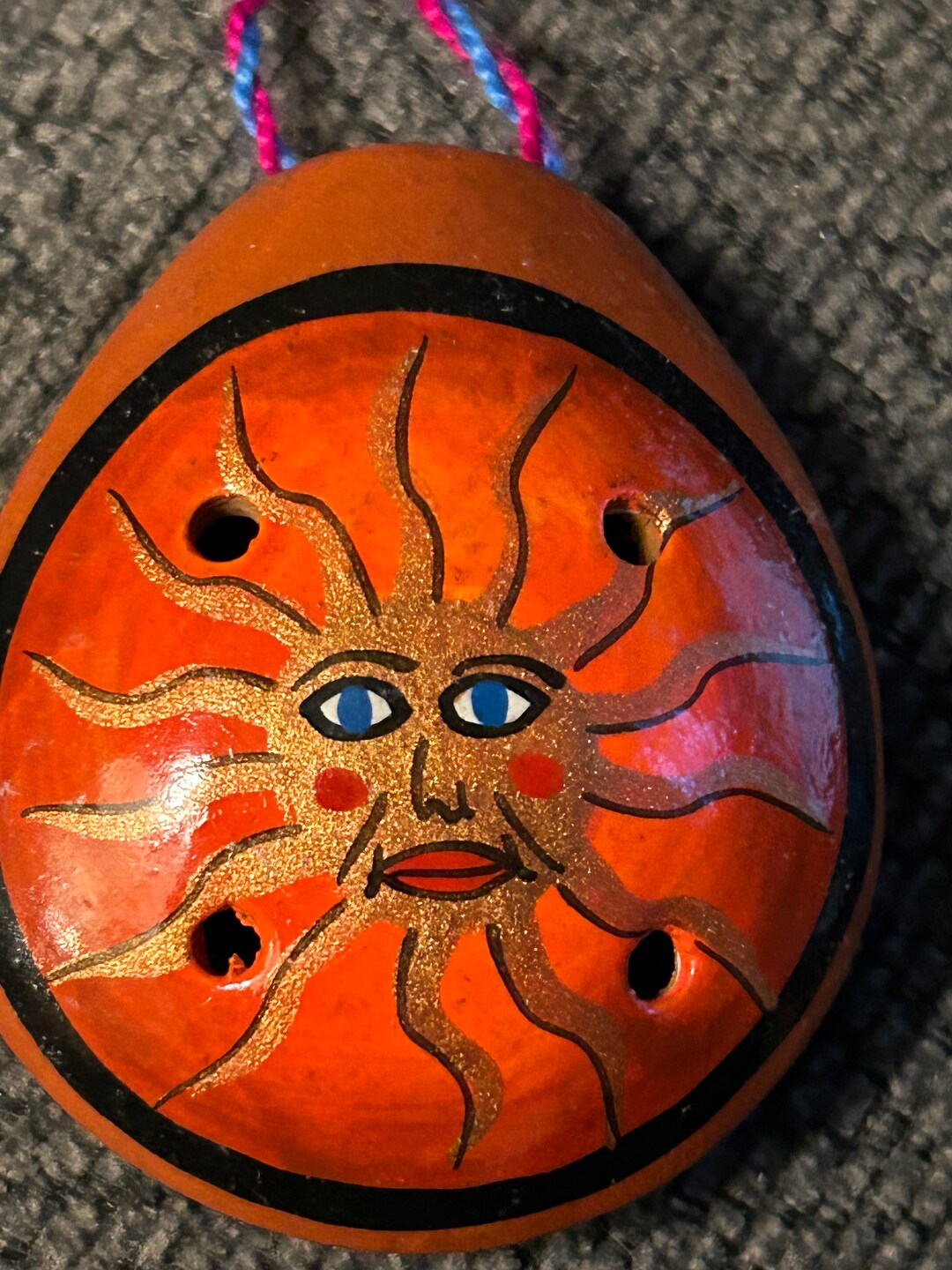 RARE Beautiful Ecuador Okarina Clay Pottery Whistle Flute Wind ...