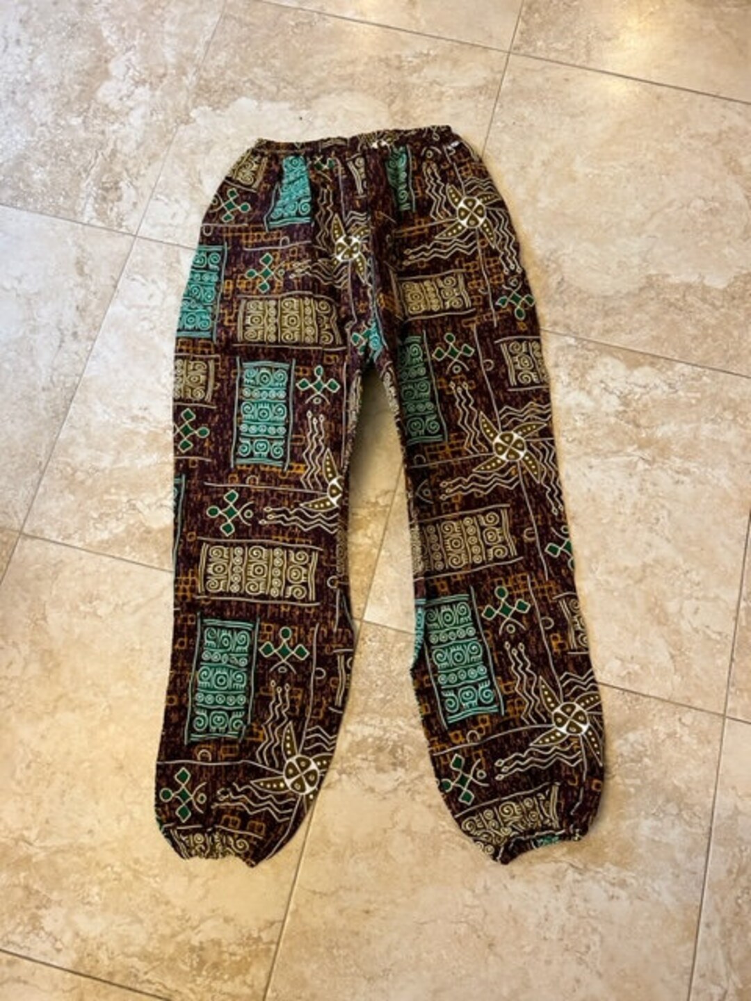 African Print Lounge Pants Comfy Elastic Stretch Waist Handmade in ...