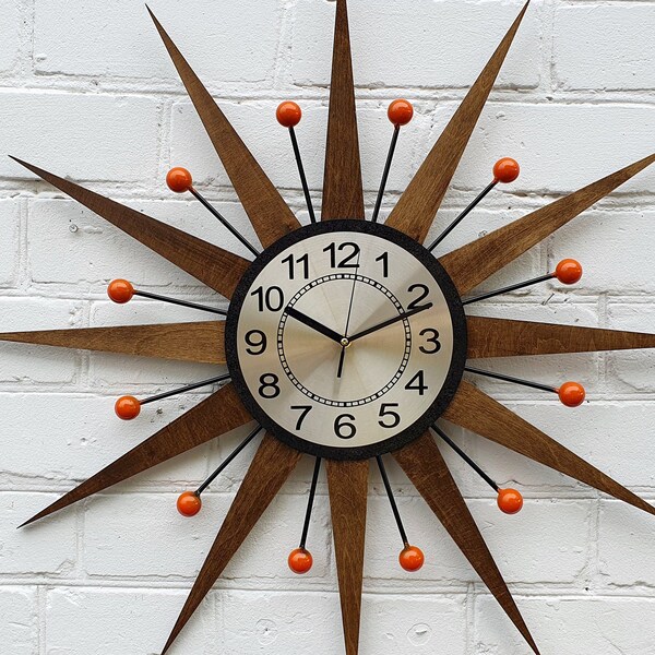 Orange Clock - Etsy