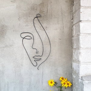 Metal Wall Art Large Woman Face Wire Sculpture Geometric Art - Etsy Canada