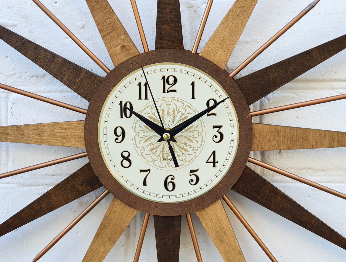 22 Starburst Wall Clock Two Colors Bronze George Nelson - Etsy