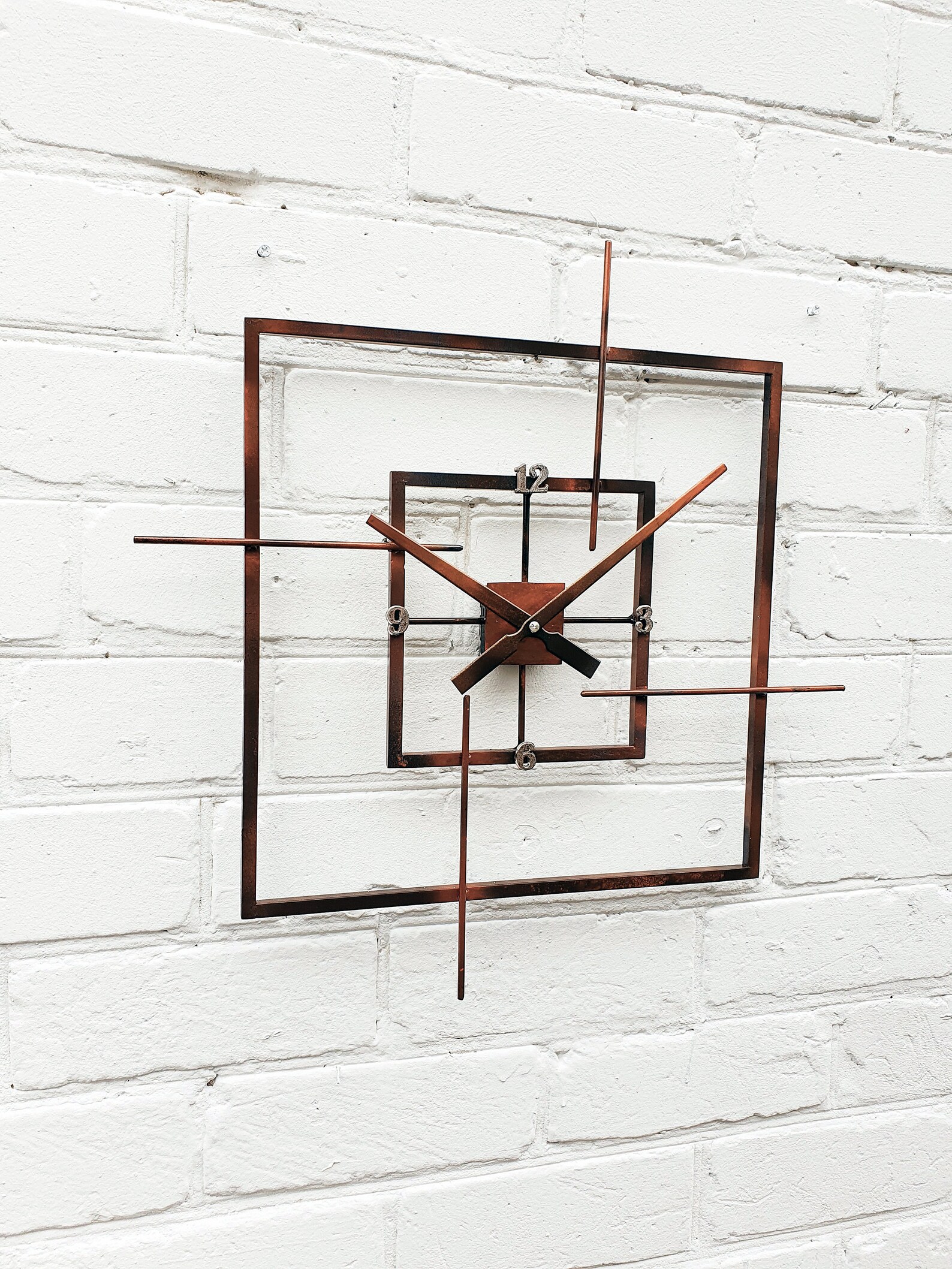 Rust Large Wall Clock Rust Game Metal Modern Wall Clock Copper | Etsy