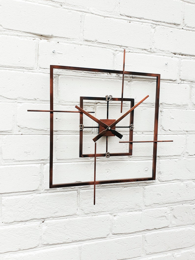 Rust Large Wall Clock Rust Game Metal Modern Wall Clock Copper | Etsy