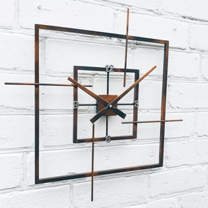 Rust Large Wall Clock Rust Game Metal Modern Wall Clock Copper Clock ...