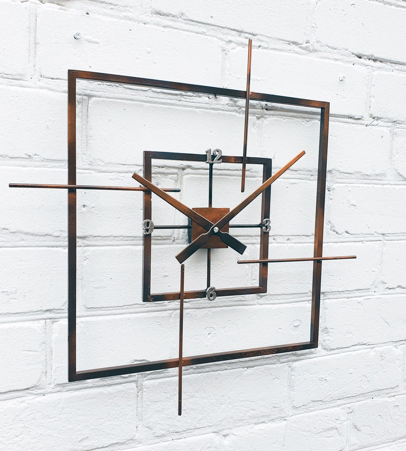 Rust Large Wall Clock Rust Game Metal Modern Wall Clock Copper | Etsy