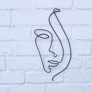 Metal Wall Art Large Woman Face Wire Sculpture Geometric Art - Etsy Canada