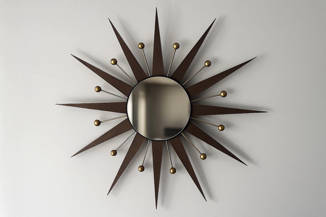 Handmade Mid Century Modern Sunburst Wall Mirror, Atomic Decor - Etsy