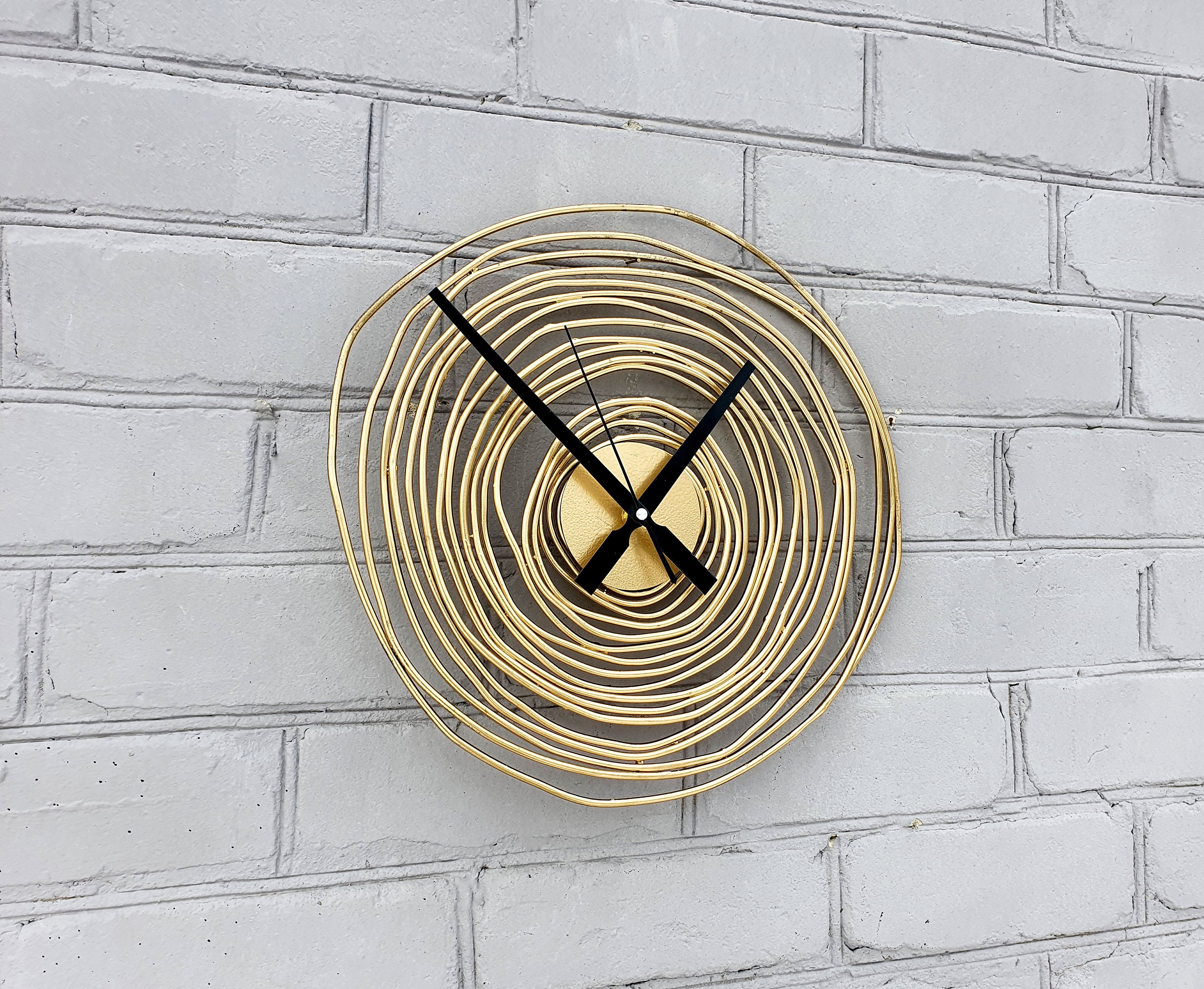 18 20 Abstract Large metal gold clock Large wall | Etsy