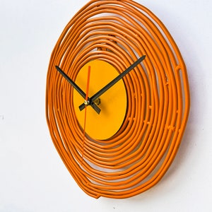 Retro Orange Steel Wire Wall Clock - 12" Funky Kitchen Decor - Etsy