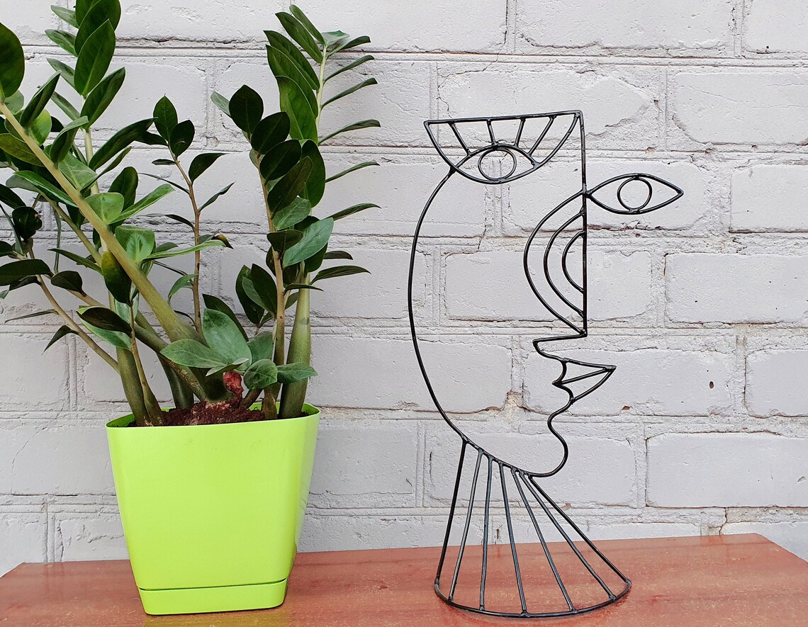1228abstract Face Wire Sculpture Geometric Art - Etsy