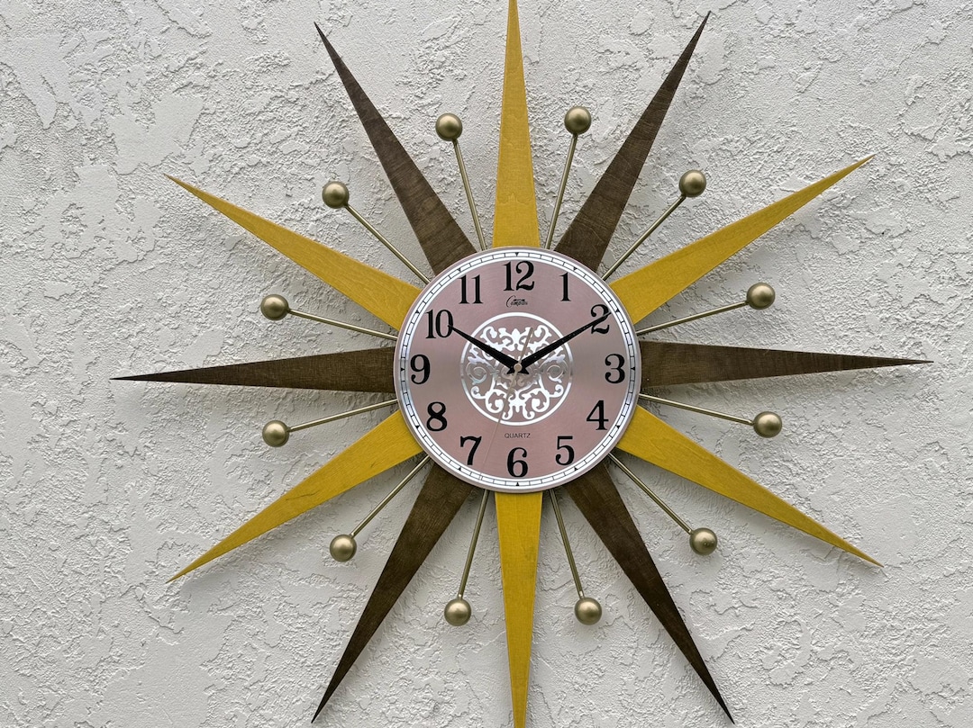 30"27" Atomic Wall Clock Mid Century Wall Decor George Nelson Clock ...