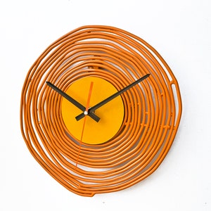 Retro Orange Steel Wire Wall Clock - 12" Funky Kitchen Decor - Etsy