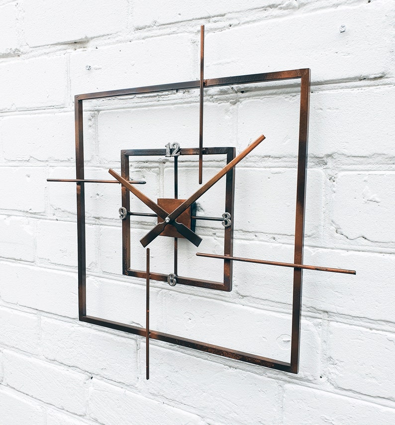 Rust Large Wall Clock Rust Game Metal Modern Wall Clock Copper | Etsy