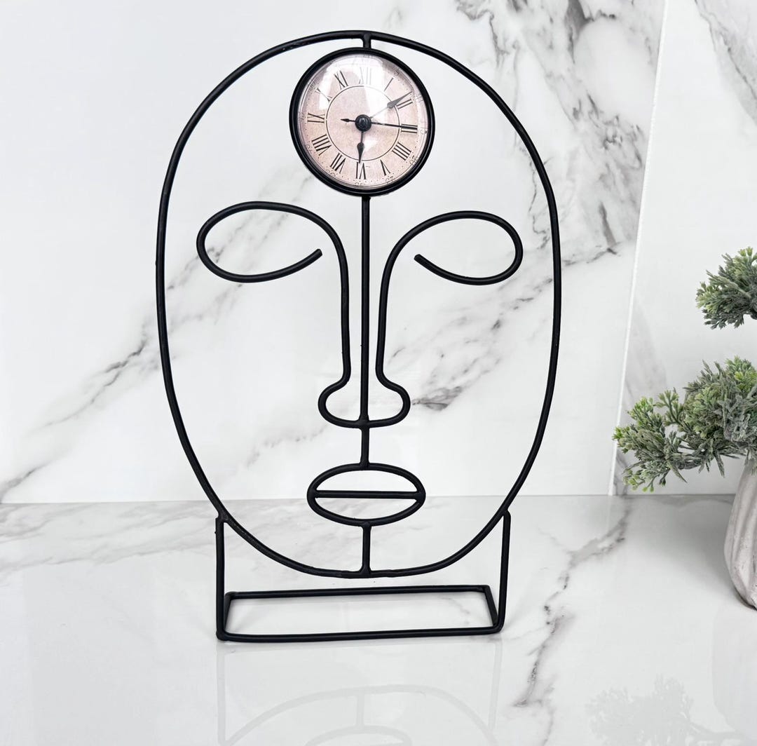 Abstract Art Clocks Statue Minimalist Face Shaped Table Clock Original ...
