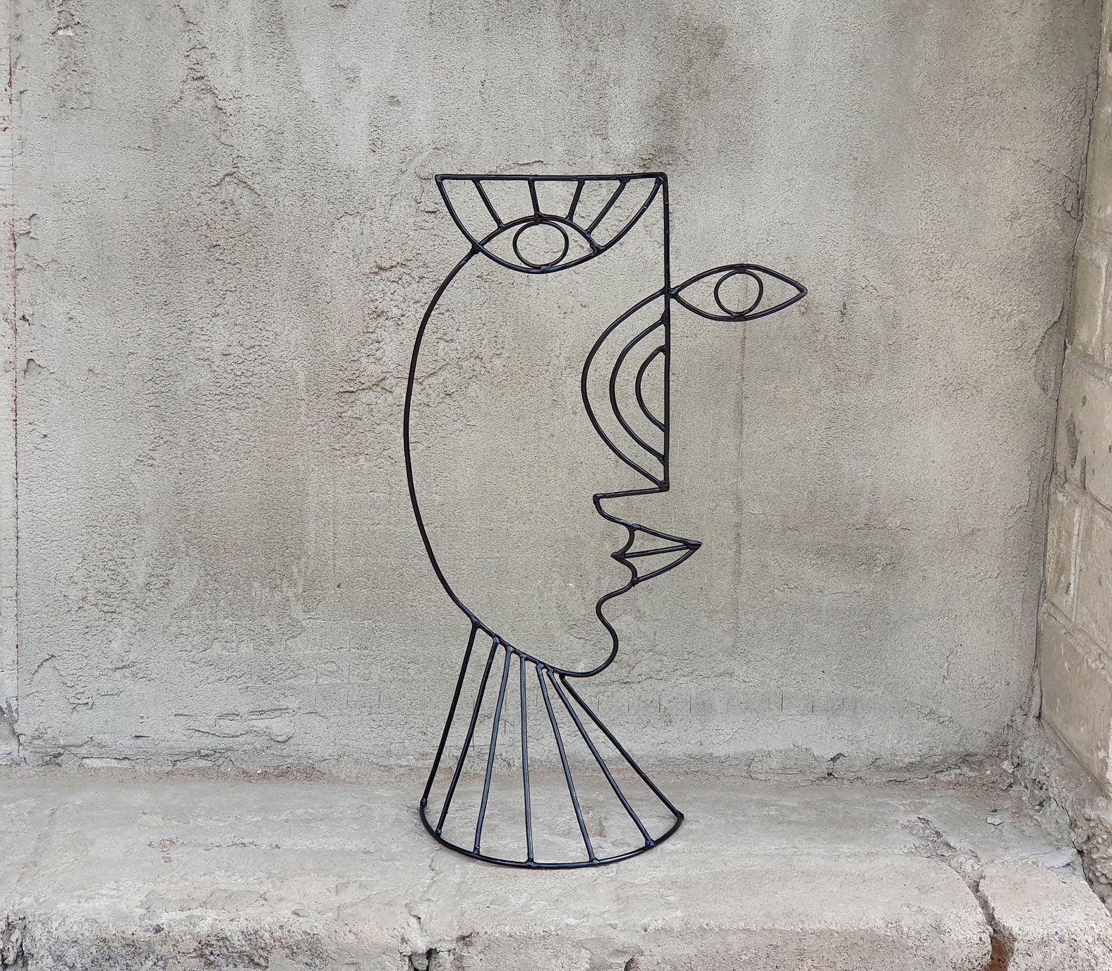1228abstract Face Wire Sculpture Geometric Art - Etsy